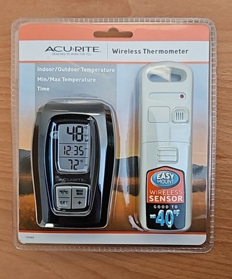 AcuRite Wireless Thermometer Clock Indoor/Outdoor Temp 00415 Sensor New ...