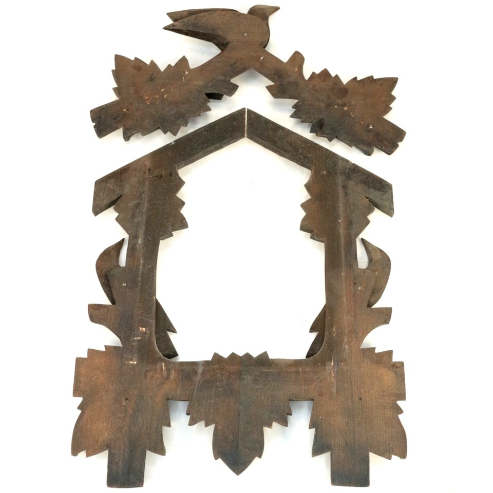 Cuckoo Clock Frame 15-3/4 inches tall and Crown Unusual Carving - GL67 ...