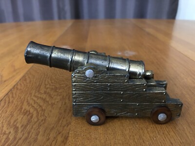 Vintage Metal Toy Canon Brass Bronze 5.5” Long Man Cave Decor Cool | eBay