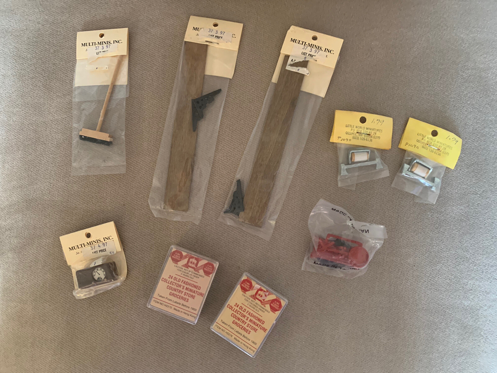 Dollhouse Miniatures Country Store Bundle Groceries Scale Shelves Broom ...