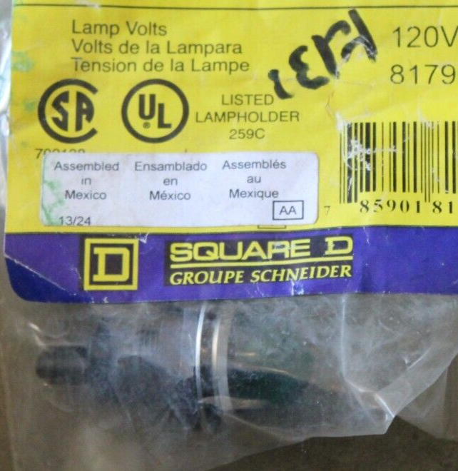 SUNS IL5E-120E-G-Q LED 3/4" Green Indicator Pilot Light 120V Square D ...