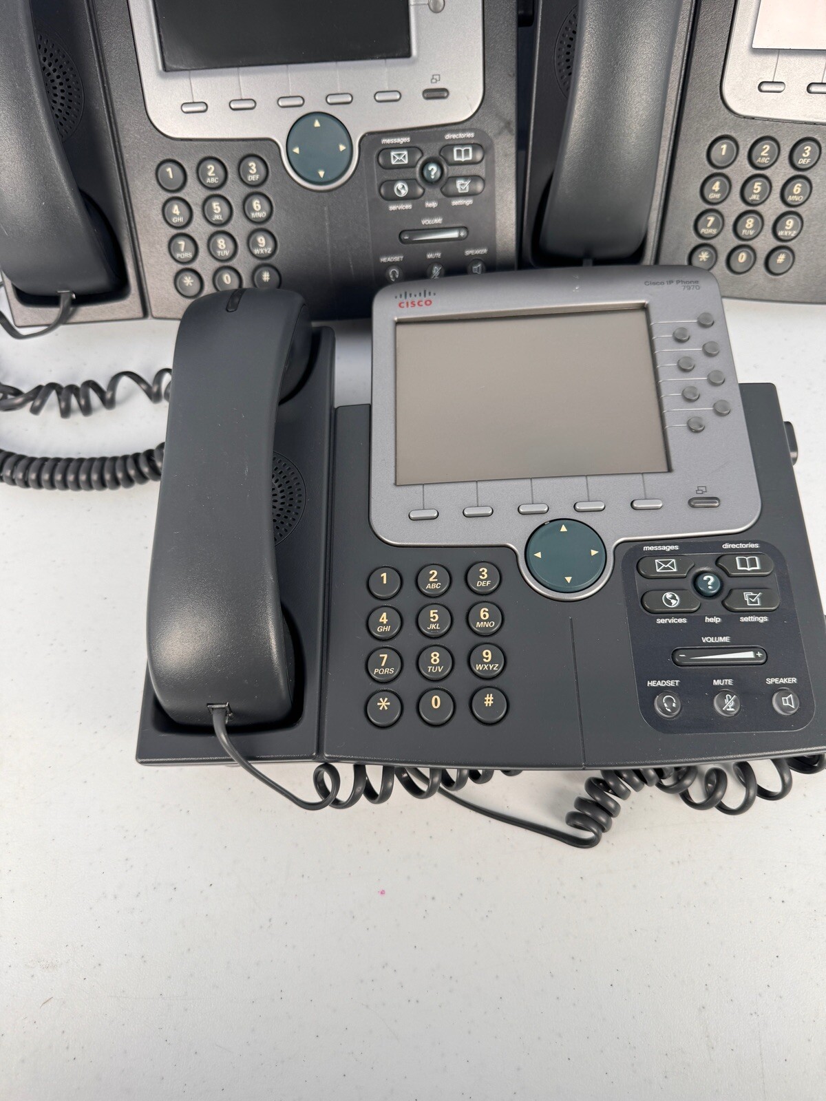 Lot of 3 - CISCO CP-7970G Unified IP Phone With Handset Business Desk ...