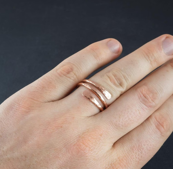 Solid Pure Copper Ring Handmade Stacking Copper Adjustable Ring All ...