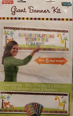 KID'S Personalized Giant Banner Kit - MONKEY, TIGER, GIRAFFE - Over 5 ...