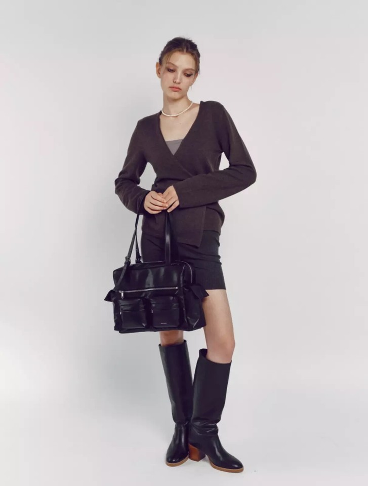 SAMO ONDOH Utility Bag L Nappa Black / Cross Pocket Shoulder Bag Korea ...
