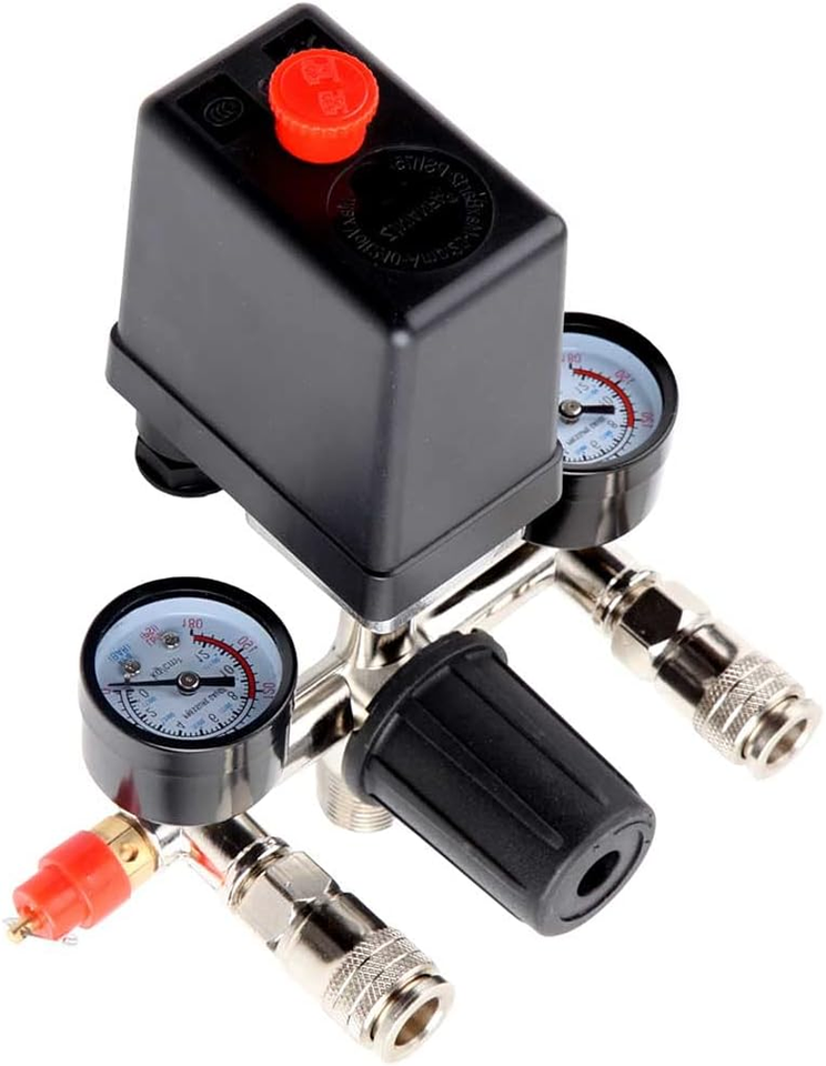 Air Compressor Pressure Control Switch with Valve Gauges Regulator ...