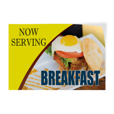 Decal Stickers Now Serving Breakfast Advertising Printing G Store Sign ...