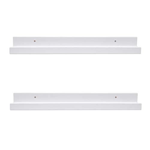 White Floating Shelves Wall Mounted Set Of 2 24 Inch Picture Ledge ...
