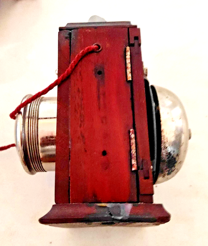 Old rare butler/servant wooden push button ,Gong Bell &lamp on a wooden ...