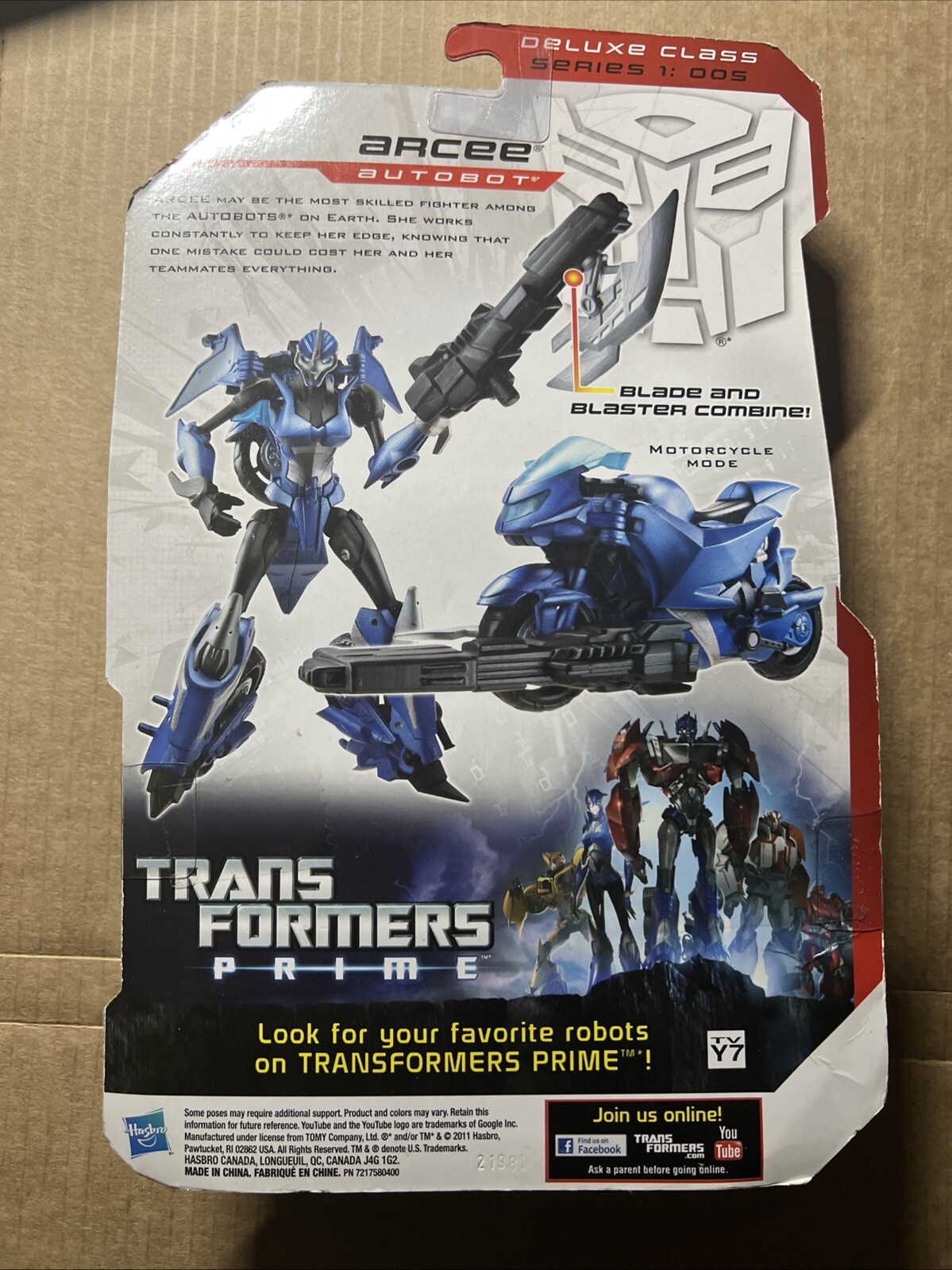 Transformers Prime Robots in Disguise RID Series 1 Arcee Deluxe MISP ...