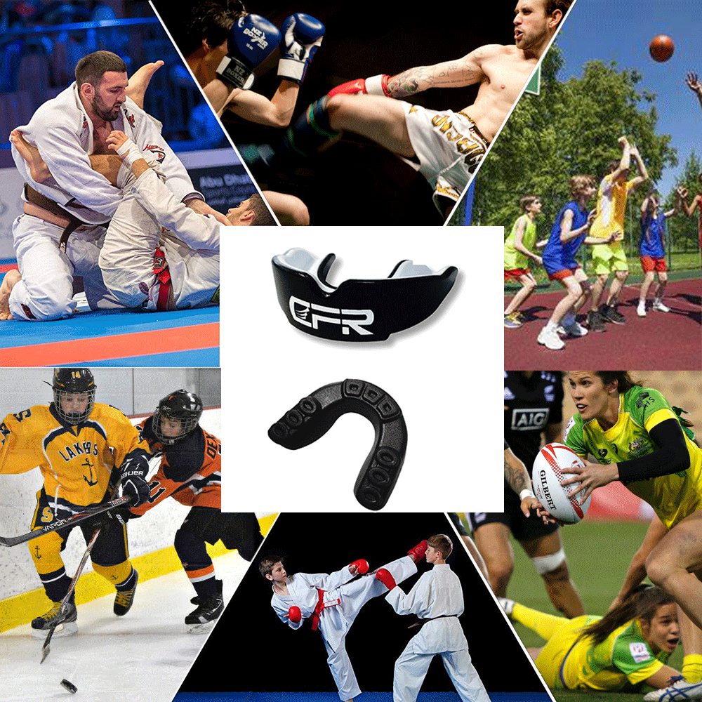 Gel Boxing Gum Shield & Mouth Guard MMA Rugby Mouthpiece Teeth Football ...