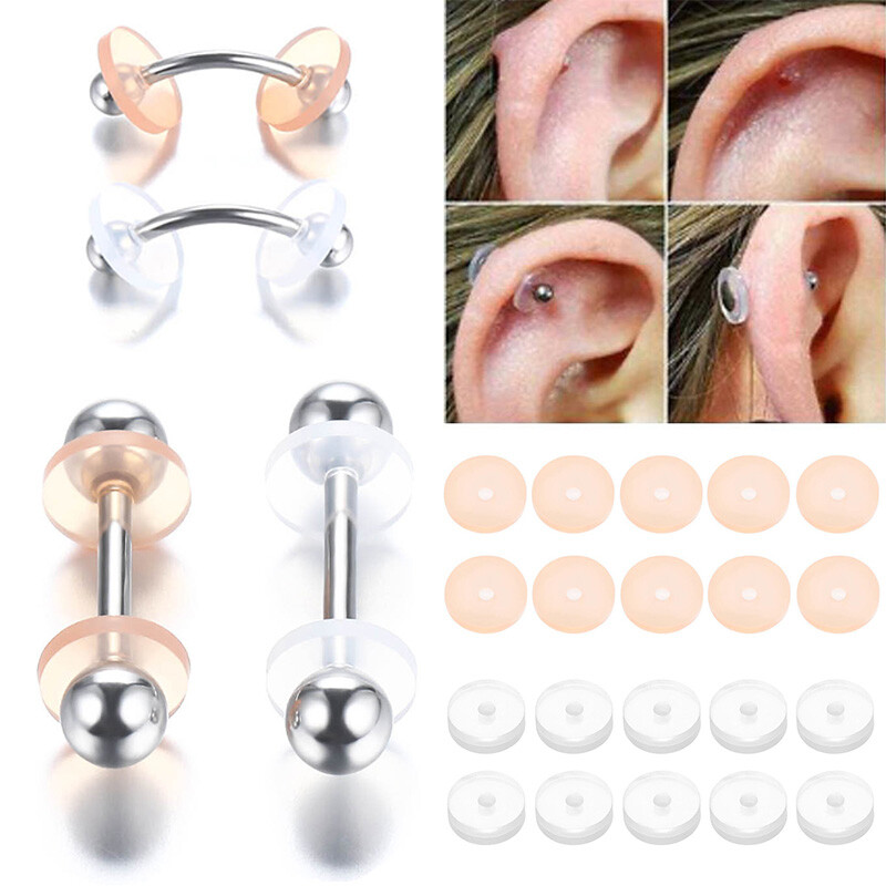 10pc Piercing Healing Discs Anti Hyperplasia Saucer Ear Nose Gasket ...