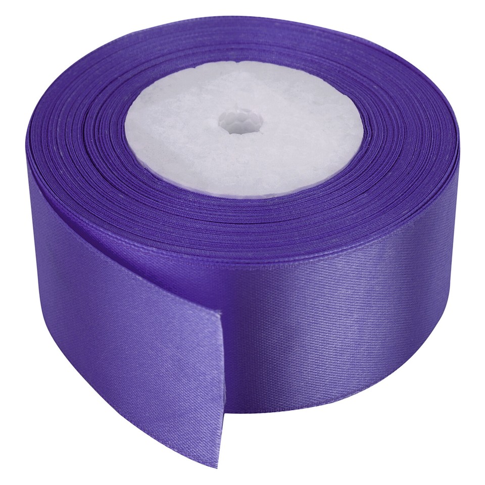 Satin Ribbon Reels Rolls Double Sided Face 25 Metre Plain Width 10-40mm ...