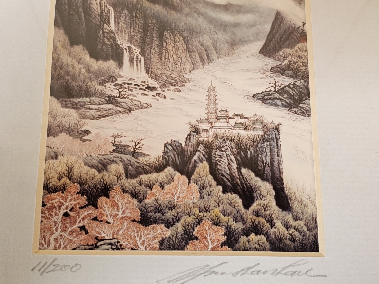 Yun Shan Lau Signed & Numbered Lithograph Art Print Misty Mountain 11/ ...