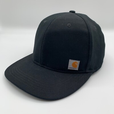 Carhartt Mens Black Canvas Snapback Hat | eBay
