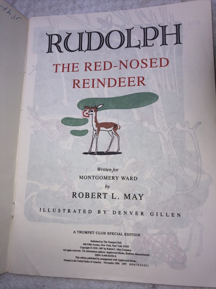 1990 Rudolph The Red Nosed Reindeer Paperback Book Montgomery Ward VG ...