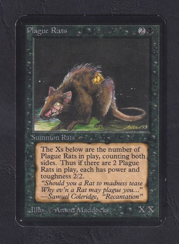 Magic MTG - Plague Rats - Alpha - EXC - EN | eBay