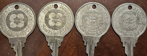 Lot Of 4 VTG Hyatt Regency San Francisco Metal Room Keys 801, 702, 2X ...