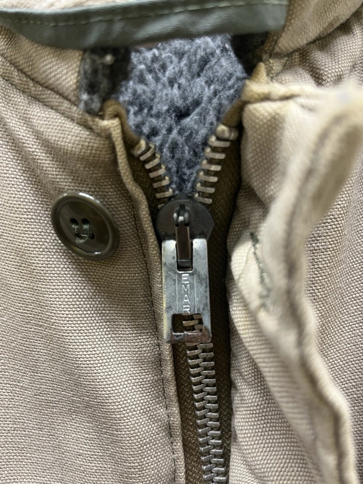 60s-70s USN N-1 Deck Jacket Tan/Beige Size Large EMAR Zipper | eBay