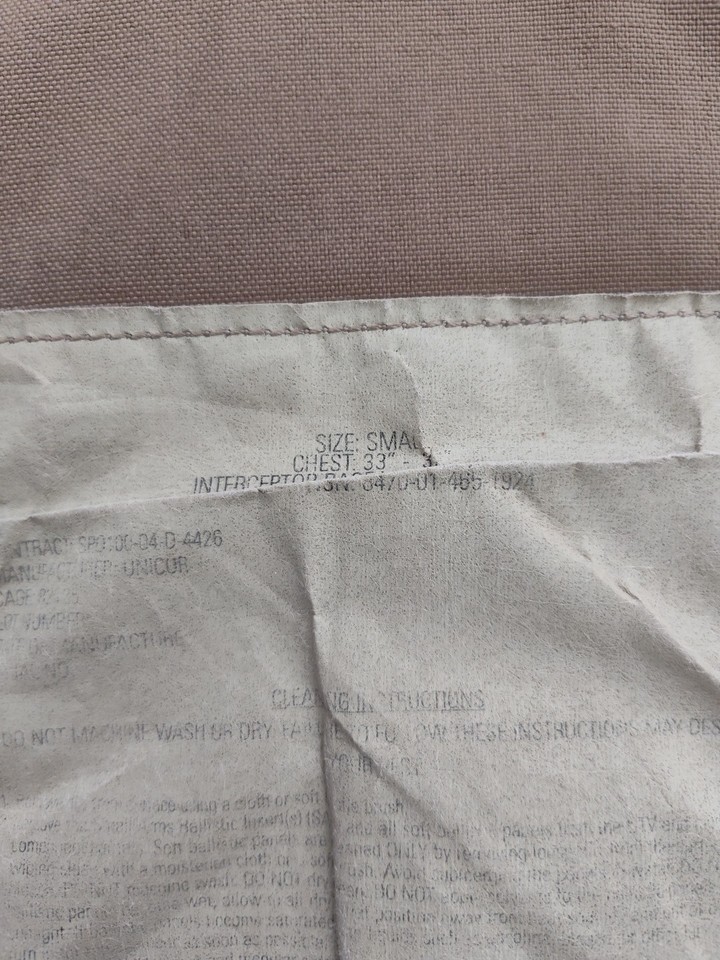 SMALL | Coyote Brown USMC Body Armor Vest w/ Soft Armor Inserts LVL3A ...