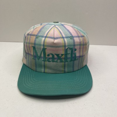 Vintage Maxfli Golf Hat Cap Leather Strapback Plaid USA Made | eBay