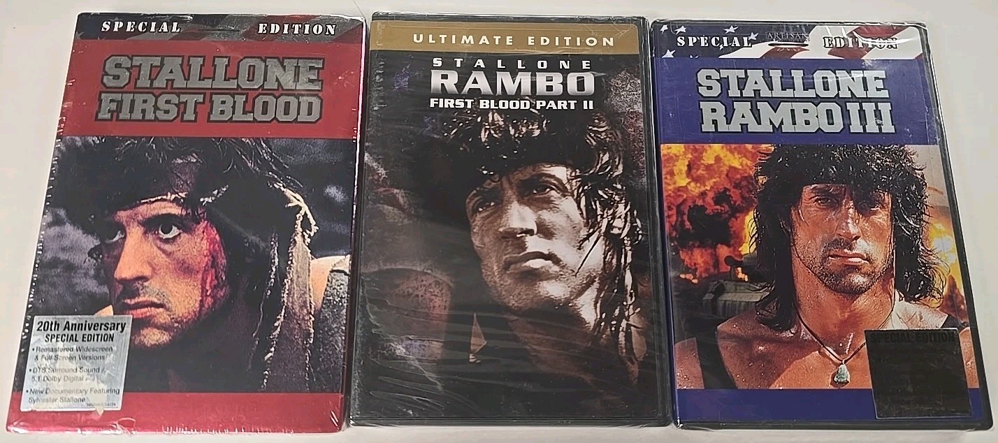 Rambo 1 2 3 DVD Lot NEW Special and Ultimate Editions Sylvester ...