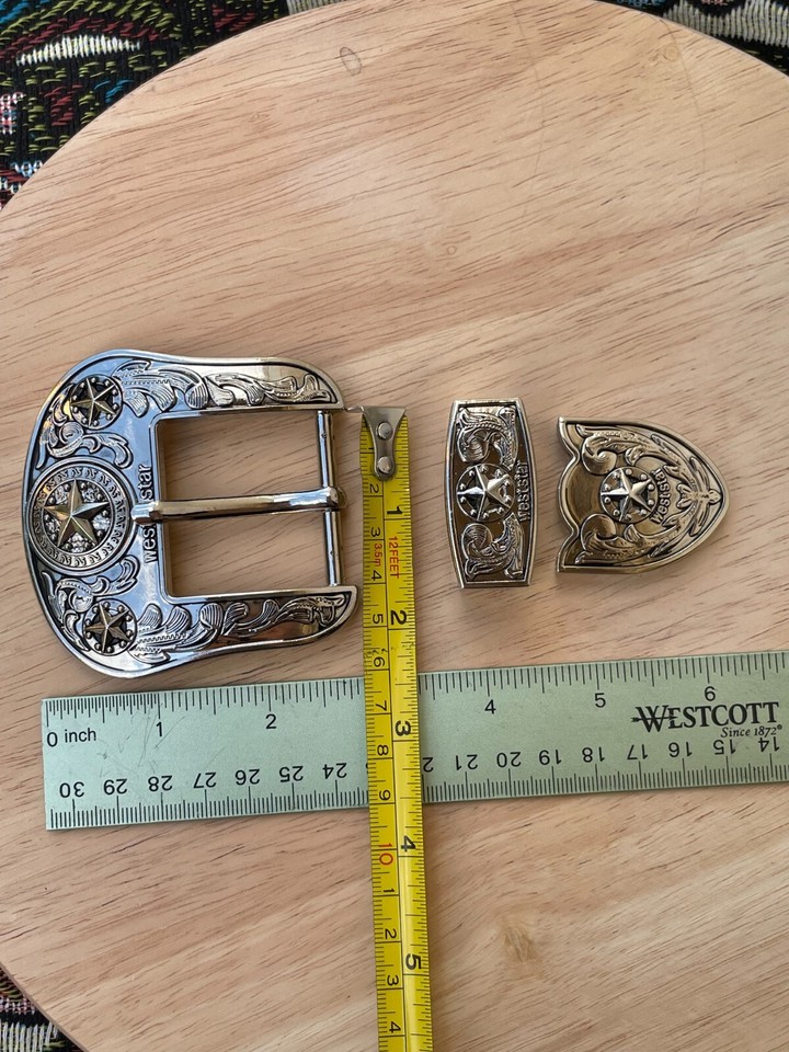 Western Buckle Set 3 Piece Star Buckle Hebilla Estrella Vaquero 1.5 | eBay