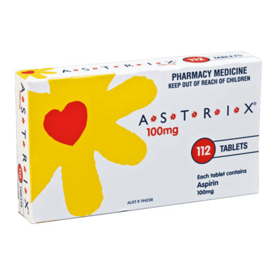 Astrix Aspirin 100mg 112 Tablets Reduce Heart Attacks Strokes Blood ...