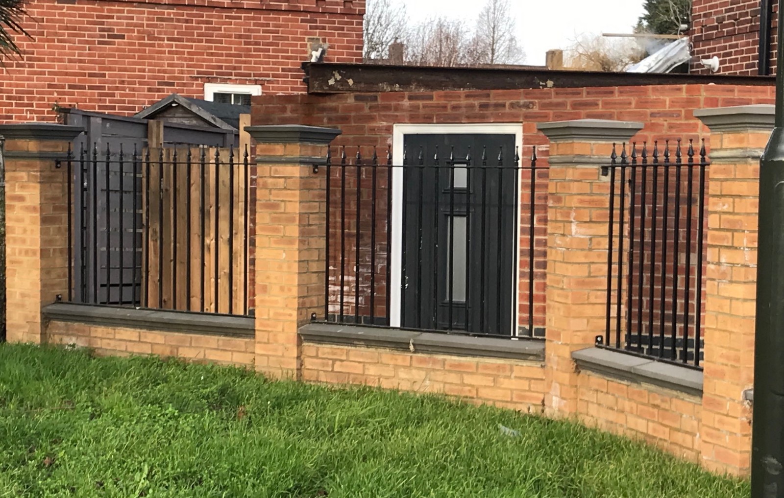 Metal Fencing Low wall Steel Railing , wrought iron panels , made to ...