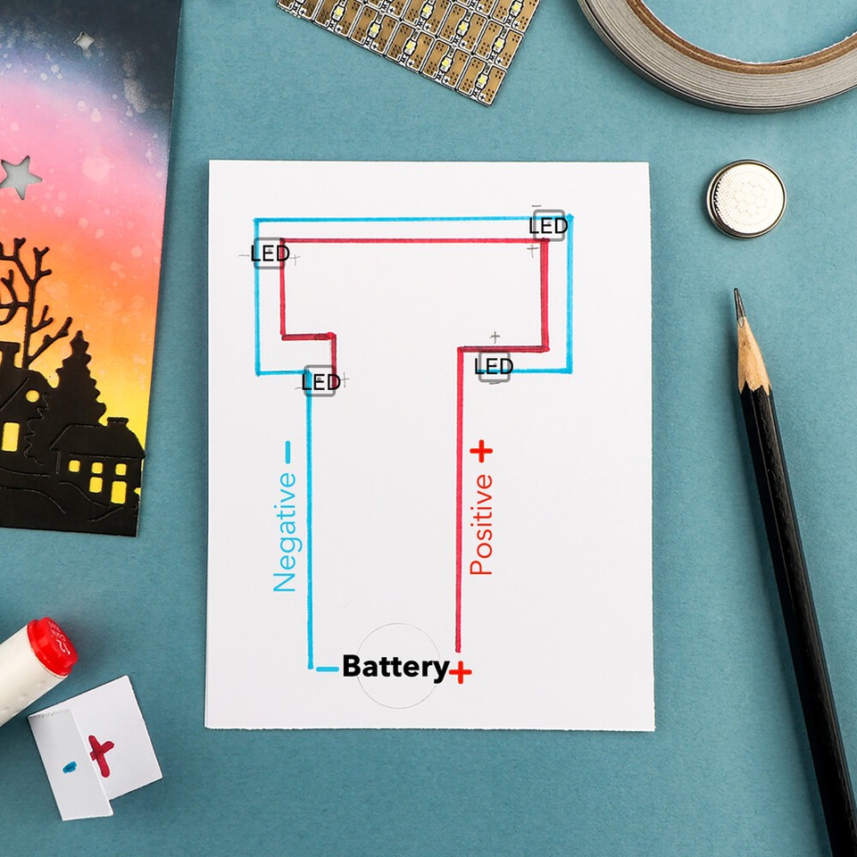 White LED Circuit Stickers and Conductive Fabric Tape For DIY Craft ...