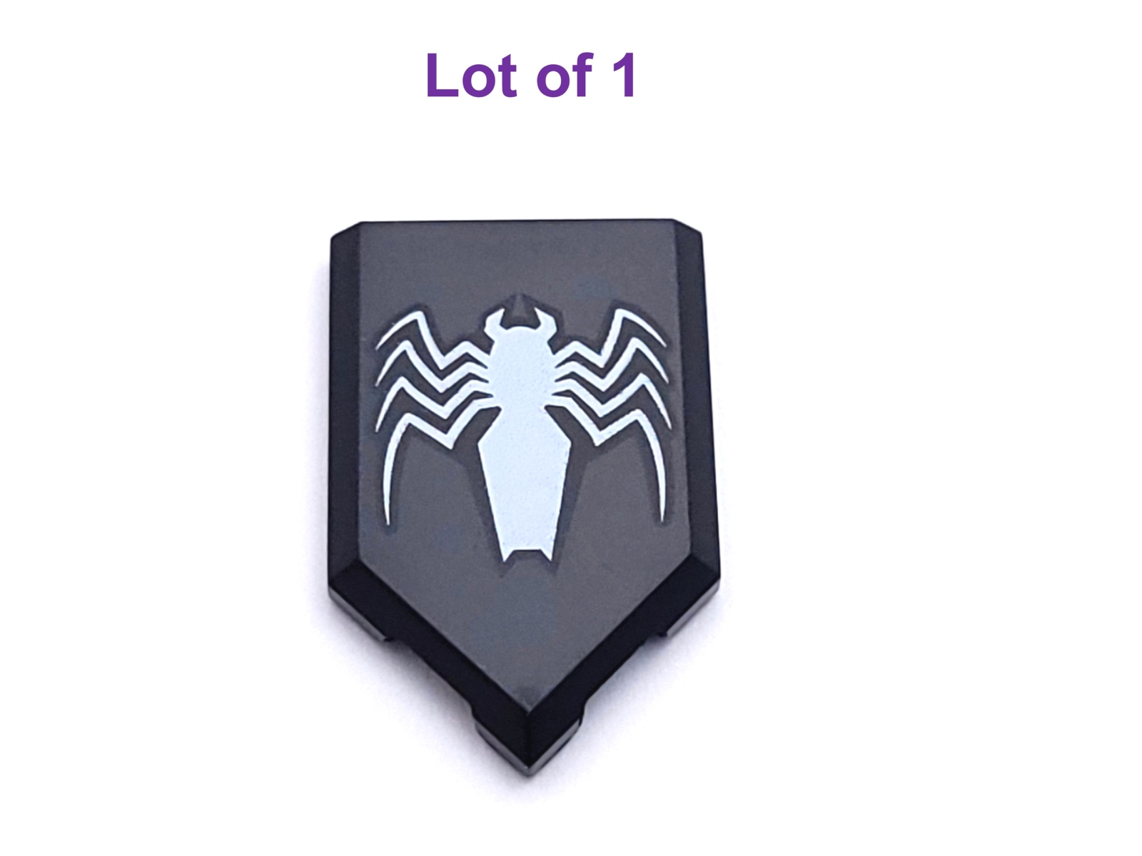 Lego 2x3 Pentagonal Tile with White Wide Spider Pattern Venom Spider ...
