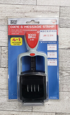 2000 Plus Date & Message Stamp 4 in 1 Message Dater Built in Stamp Pad ...