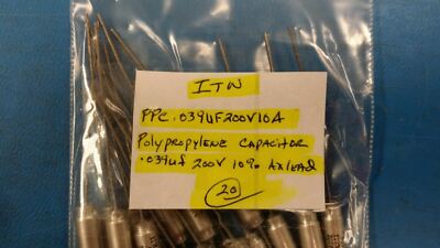 (4 PCS) PPC.039UF200V10A ITW CAP POLYPROPYLENE 0.039 uF 200V 10% AXIAL ...