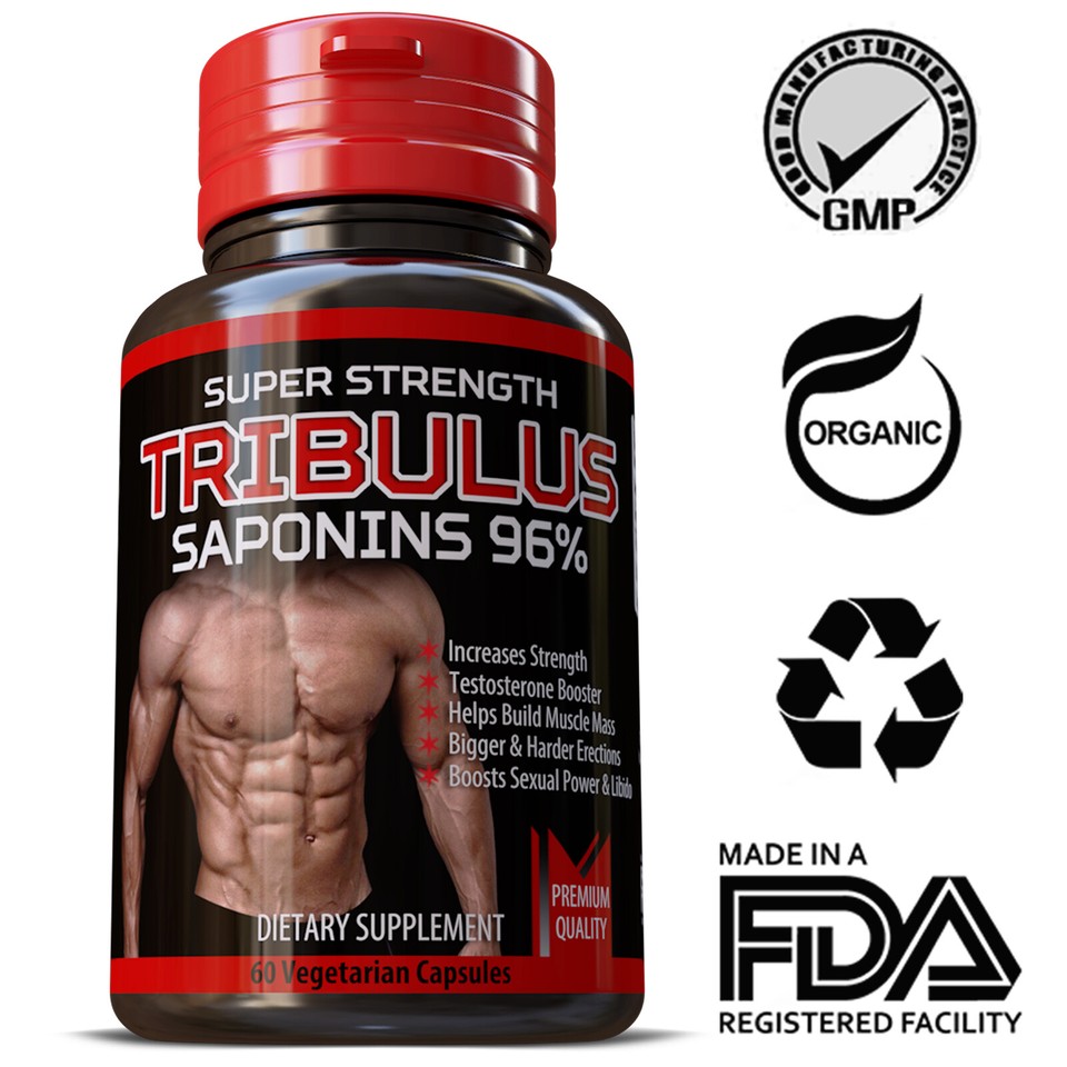 180 PILLS TRIBULUS TERRESTRIS 7500mg 96% SAPONINS MUSCLE TESTOSTERONE ...