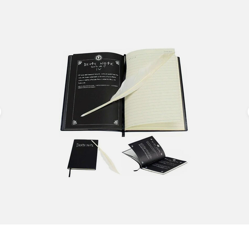 Death Note Notebook with Feather Pen | Japan Anime Writing Book Cosplay ...