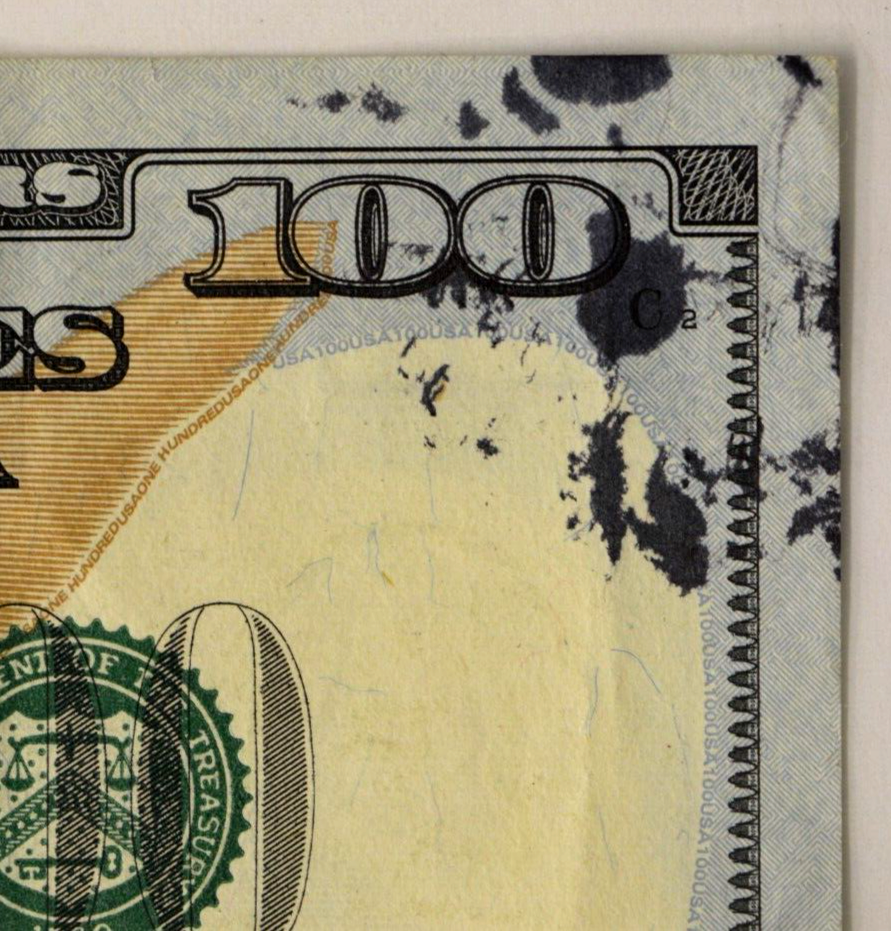 2009-A $100 Federal Reserve Star Note Extra Ink Smear Error LL04281352 ...