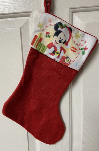 Disney MICKEY MOUSE Santa Holiday Christmas Stocking | eBay