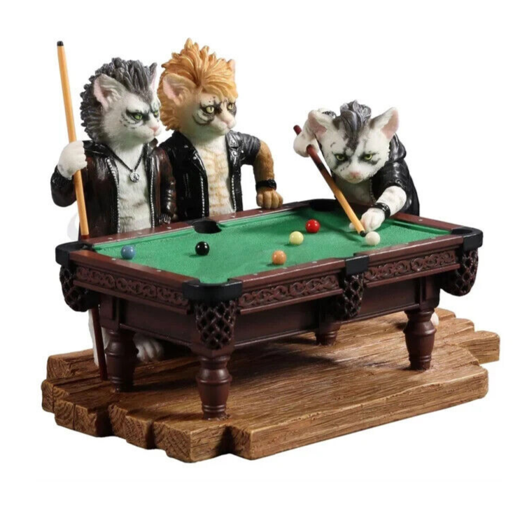 Cats Playing Billiards