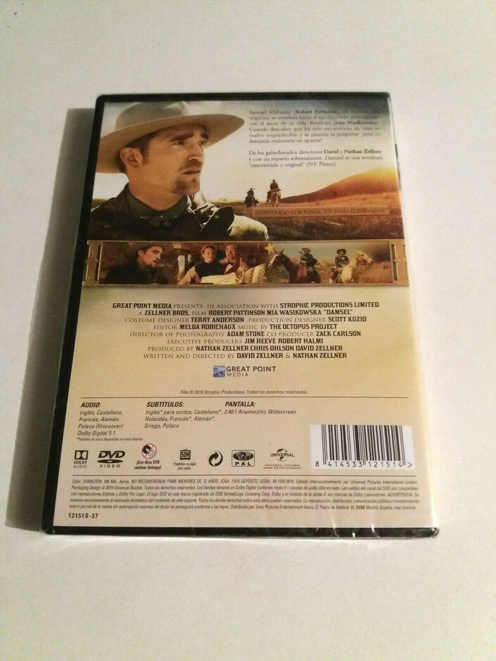 DVD "DAMSEL" PRECINTADO SEALED DAVID NATHAN ZELLNER ROBERT PATTINSON ...
