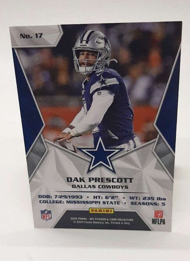 2020 Panini Sticker & Card Collection Dak Prescott #17 Dallas Cowboys ...