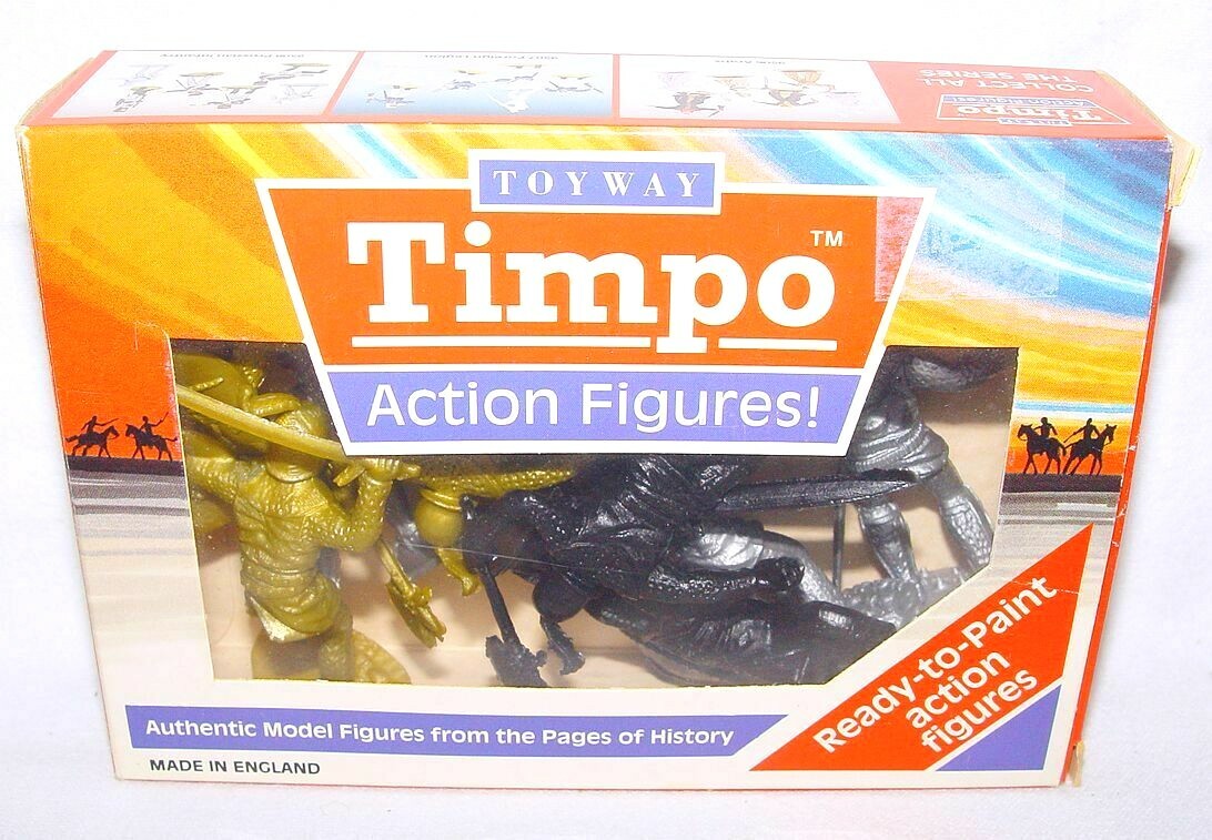 Toyway England Timpo Action Packs 8 MEDIEVAL KNIGHTS Unpainted Figure ...