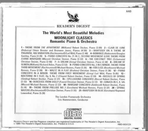 Reader's Digest Moonlight Classics, Romantic Piano & Orchestra Music ...