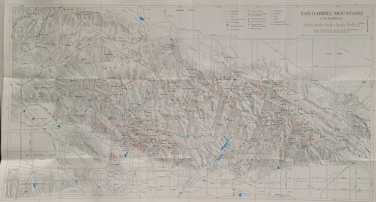 San Gabriel Mountains Map