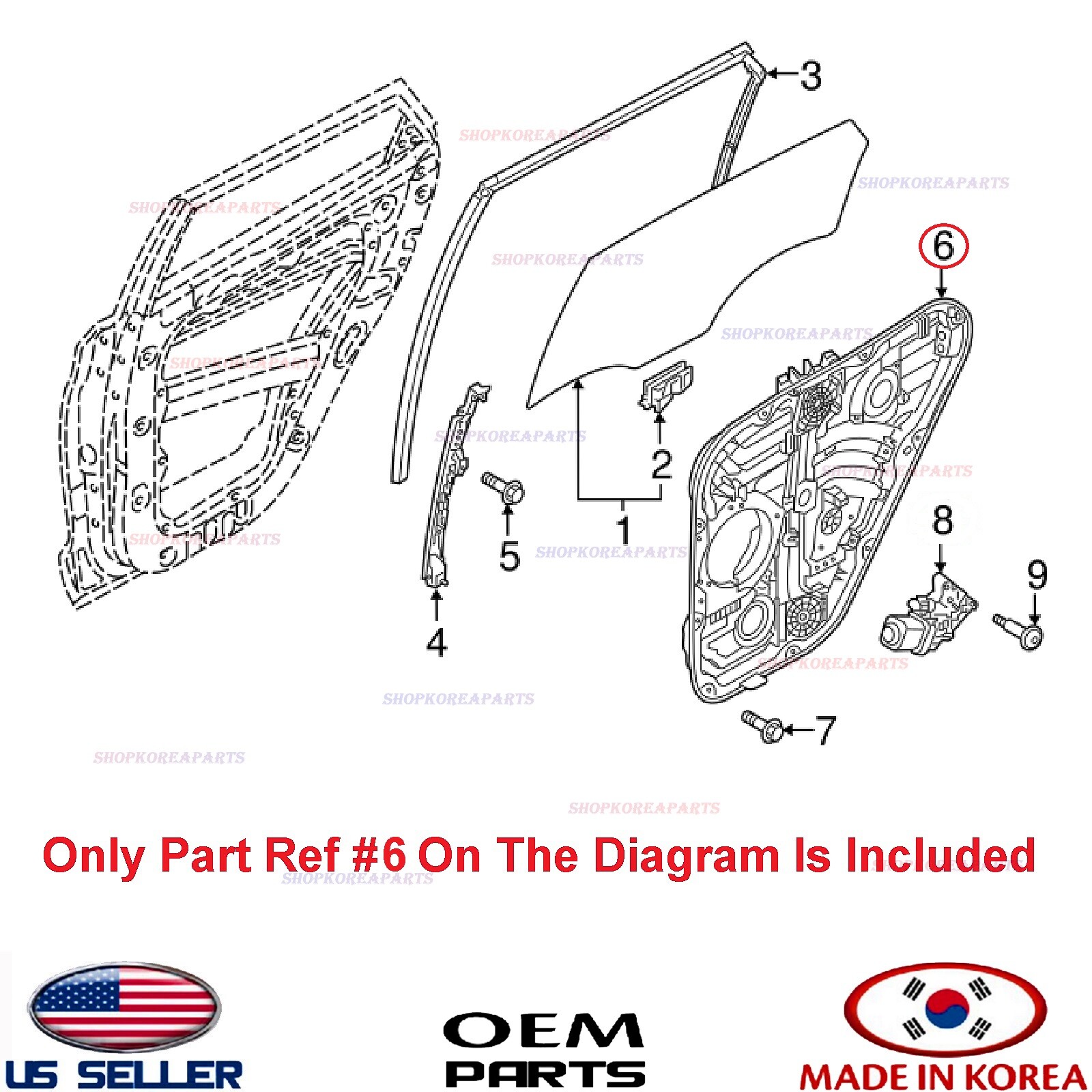 Genuine Power Window Regulator Rear Door Left Driver Side ⭐OEM⭐ OPTIMA ...