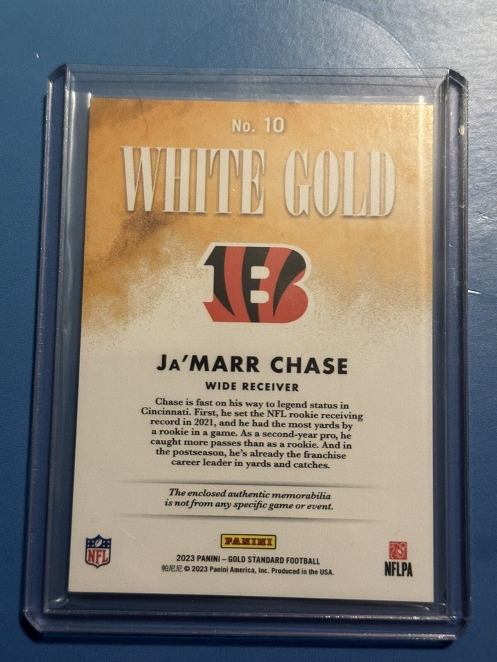 JAMAR CHASE (PANINI WHITE GOLD) INSANE BENGALS PATCH!!! 19/24 | eBay