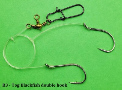 5pk Saltwater Fishing Rigs - High-Low Tog, Tautog, Blackfish, Double ...