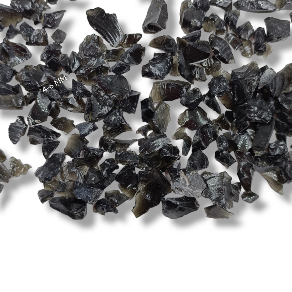 Black Obsidian Gemstone Coarse All Size Stone Healing Powder Woodwork ...