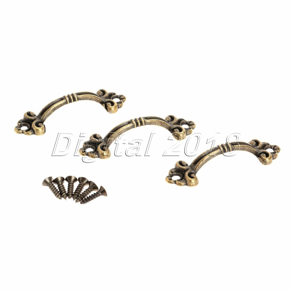 12Pcs Antique Brass Mini Drawer Cabinet Pull Knob Handle Beauty Design ...