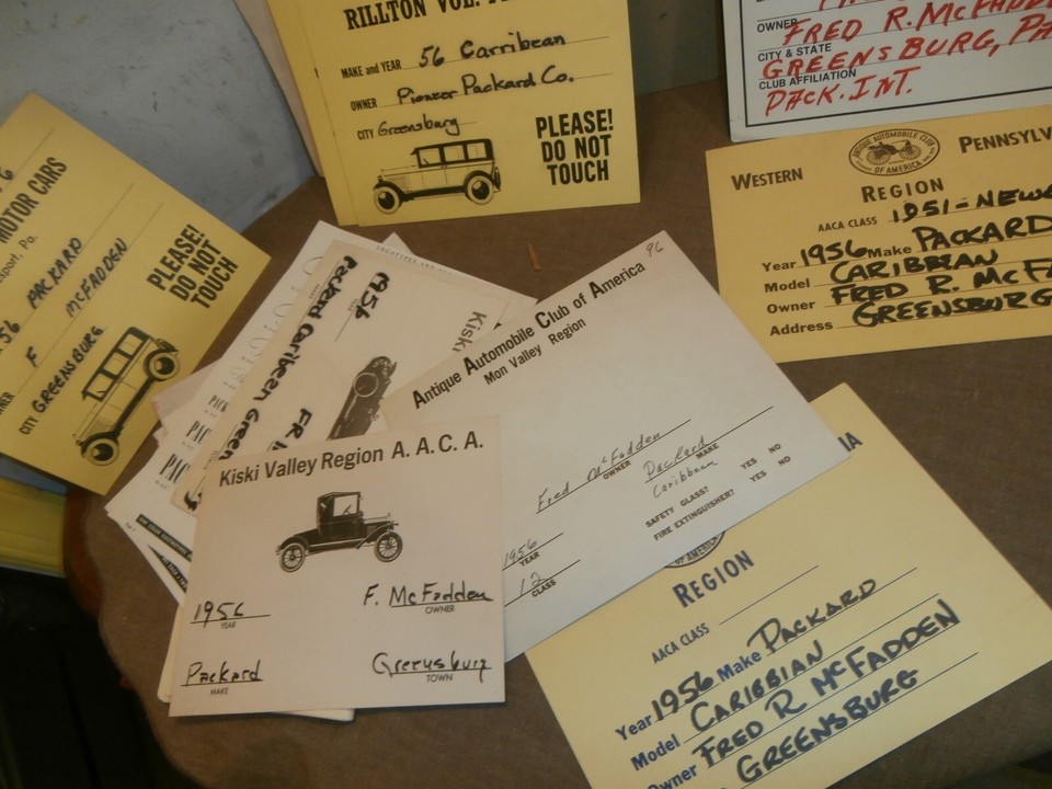 Vtg Packard Dealer Fred McFadden Greensburg PA Car Show Ribbons Signs ...