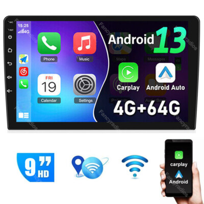 9 Inch 2 DIN Car Stereo Radio 4G+64GB Android 13.0 Apple Carplay GPS ...